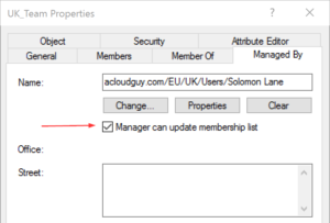 Active Directory – Set ‘Manager Can Update Membership List’ with ...